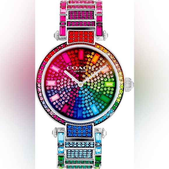 Coach | Accessories | Coach Cary Multicolored Crystal Watch | Poshmark